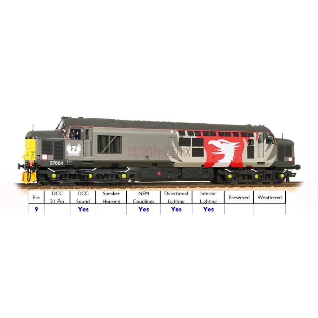 32-393Ds Class 37/7 37884 Europhoenix (Dcc Sound) Bachmann | Addlestone ...