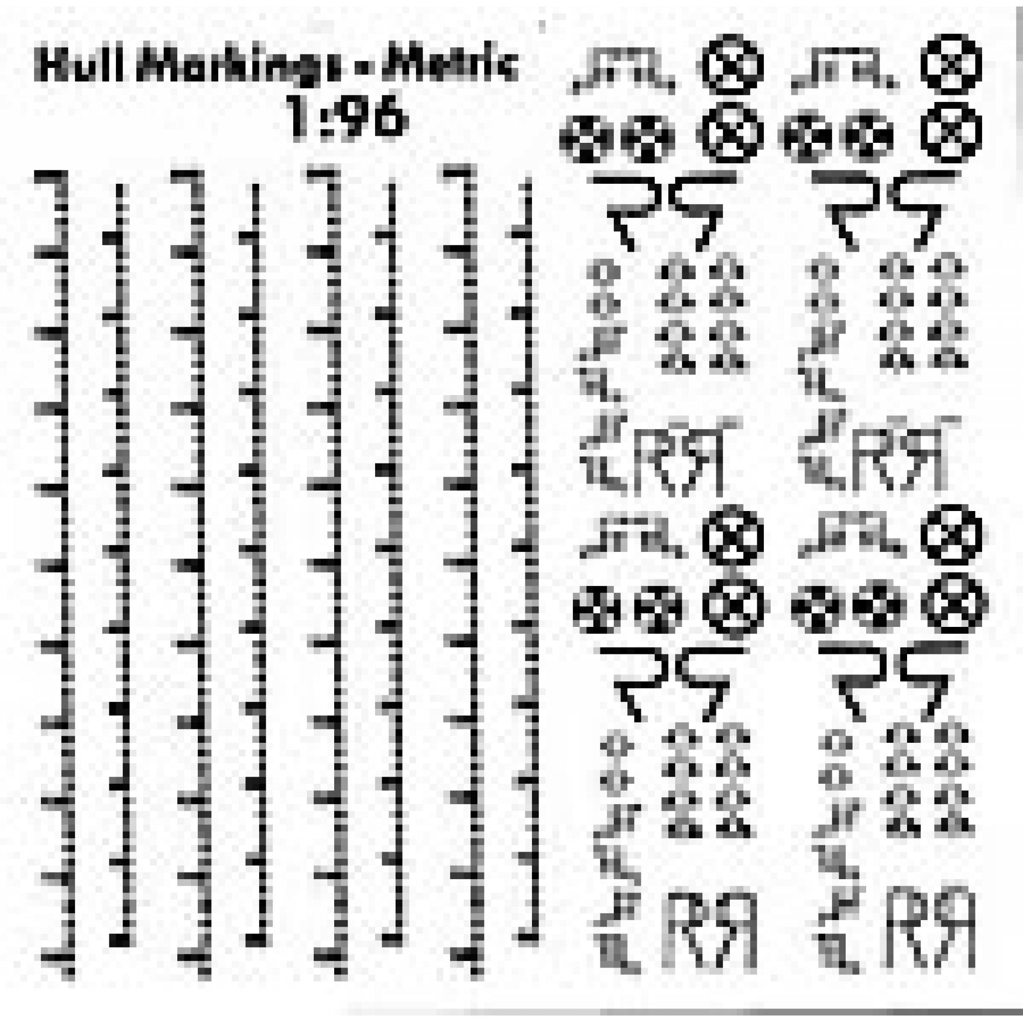 Becc Hull Depth Markings Metric 1:96 | Addlestone Models