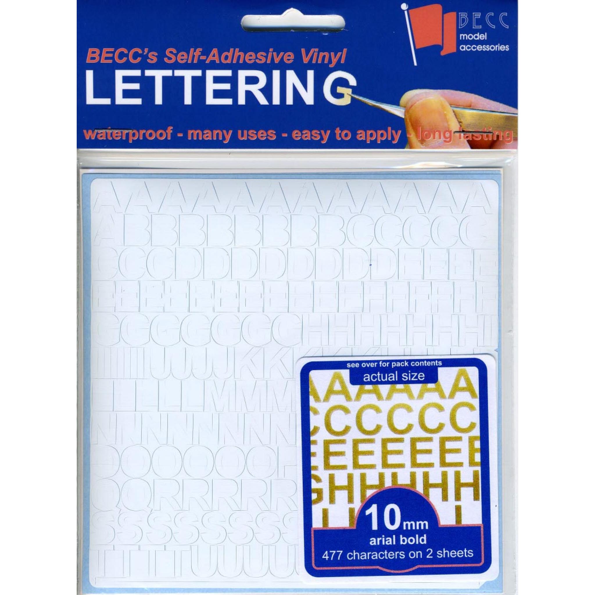 Lettering 25Mm Arial Bold 477 Characters Matt White Becc Vinyl Decals ...