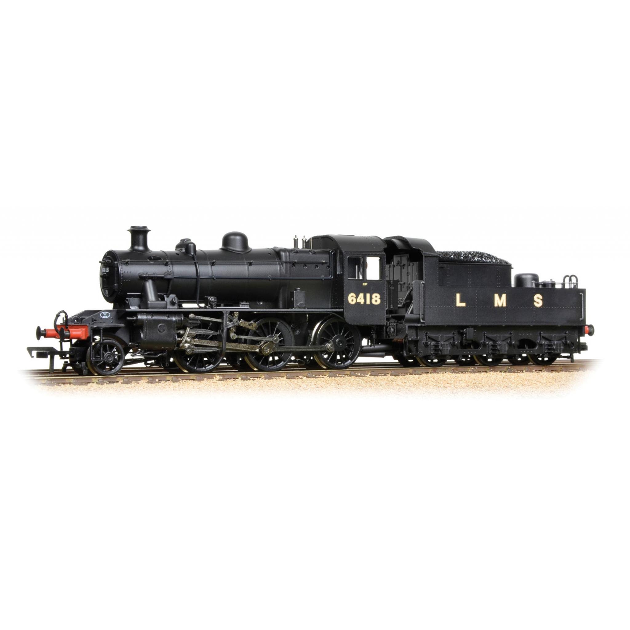 32-830A Ivatt Class 2Mt 2-6-0 6418 Lms Plain Black (8 Pin Dcc) Bachmann ...