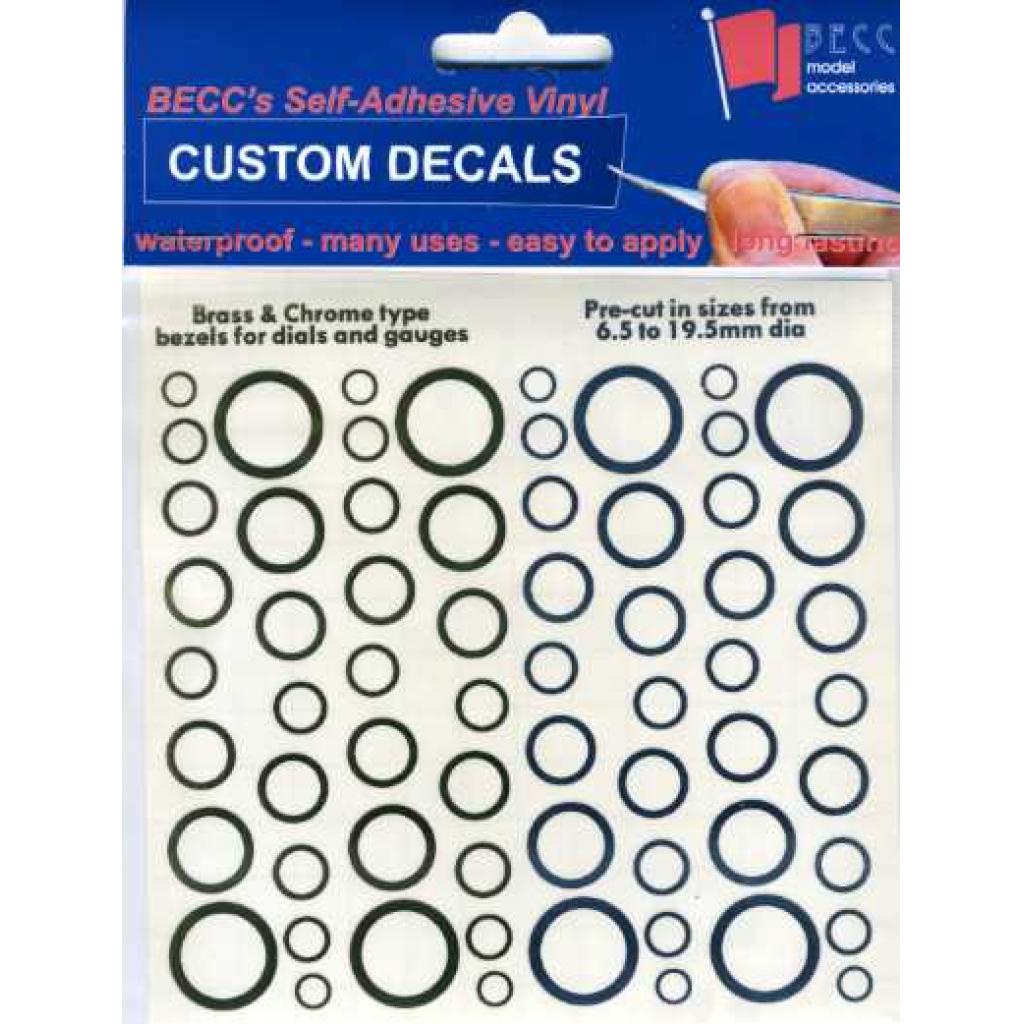 Bezels Chrome & Brass Becc Vinyl Decals | Addlestone Models