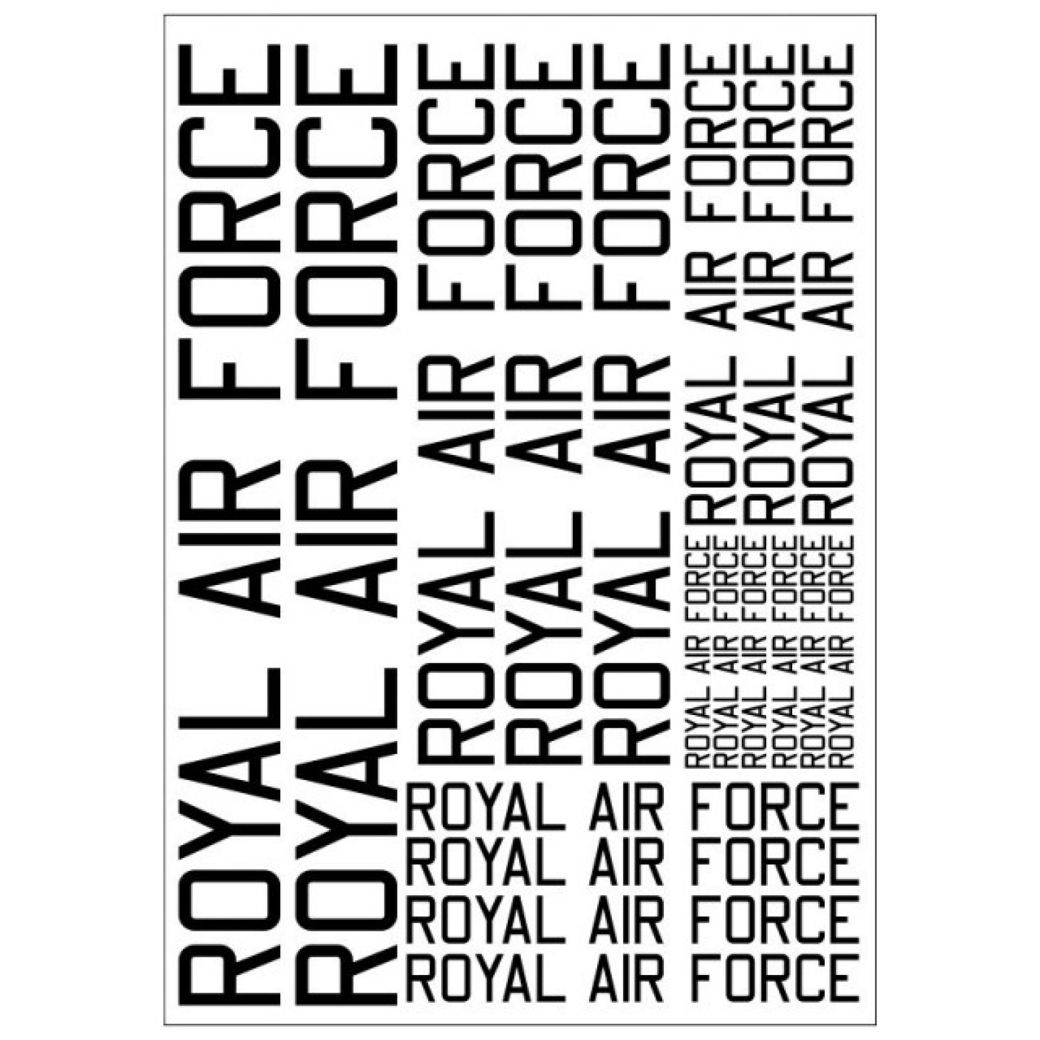 Lettering Royal Air Force 7 - 21Mm Matt White (Black Shown For ...