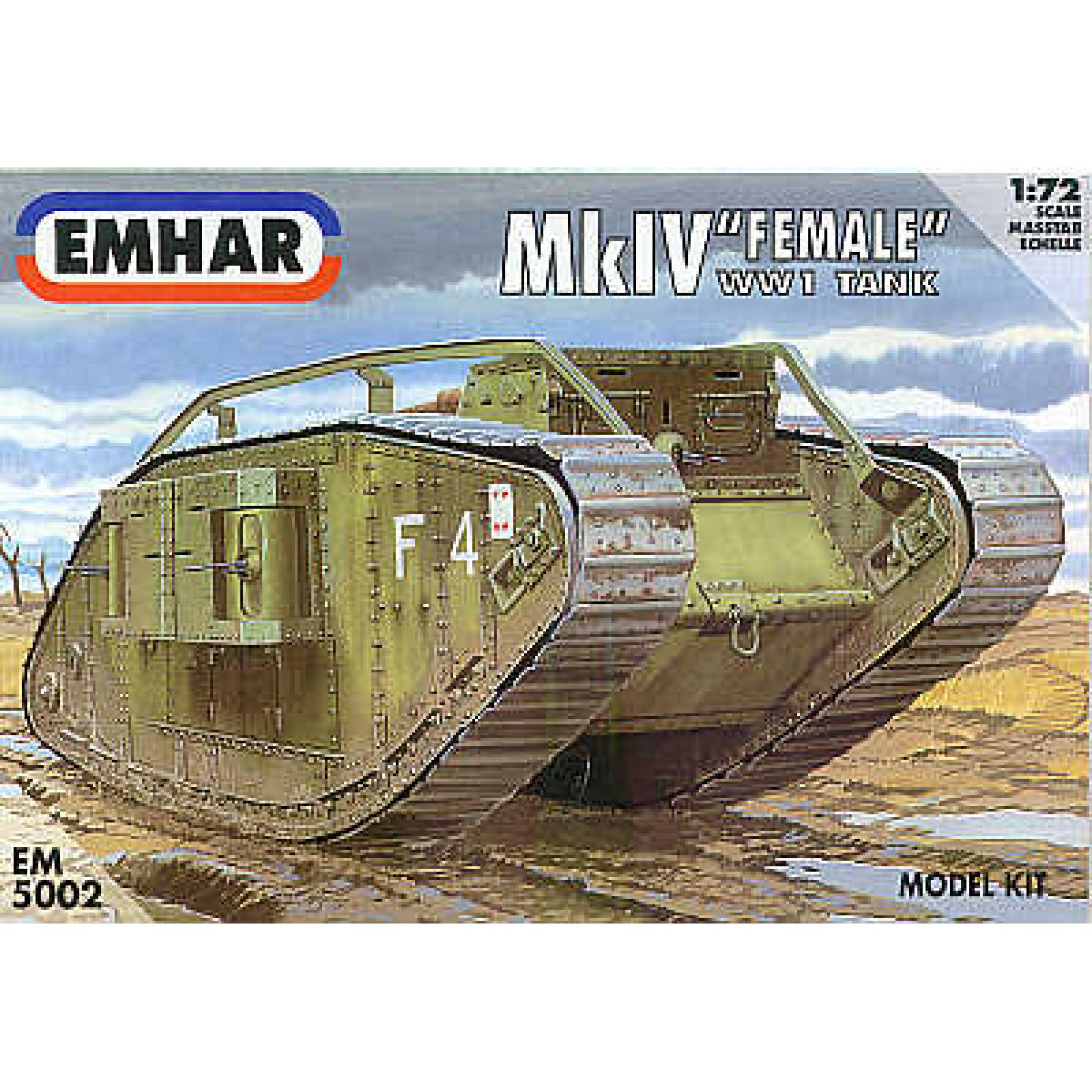 Em5002 Mkiv 'Female' Ww1 Tank 1:72 Emhar | Addlestone Models