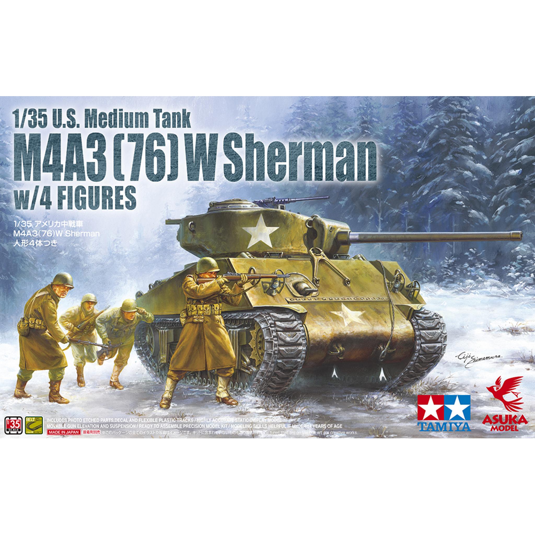 35048 M4A3 75 W Sherman 1:35 Asuka Tamiya | Addlestone Models
