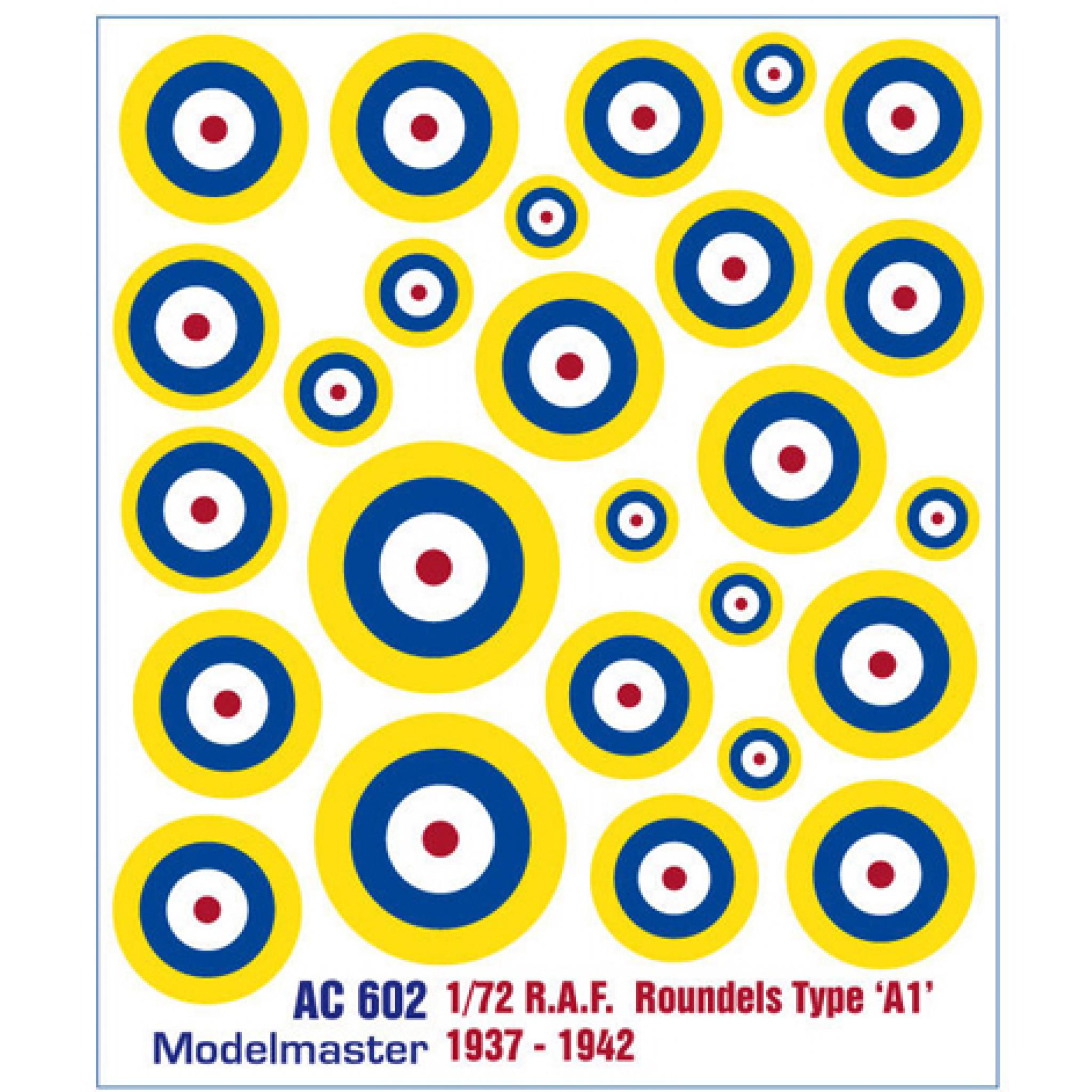 Ac602 1:72 Raf Roundels Type A1 1937-1942 Waterslide Modelmaster ...