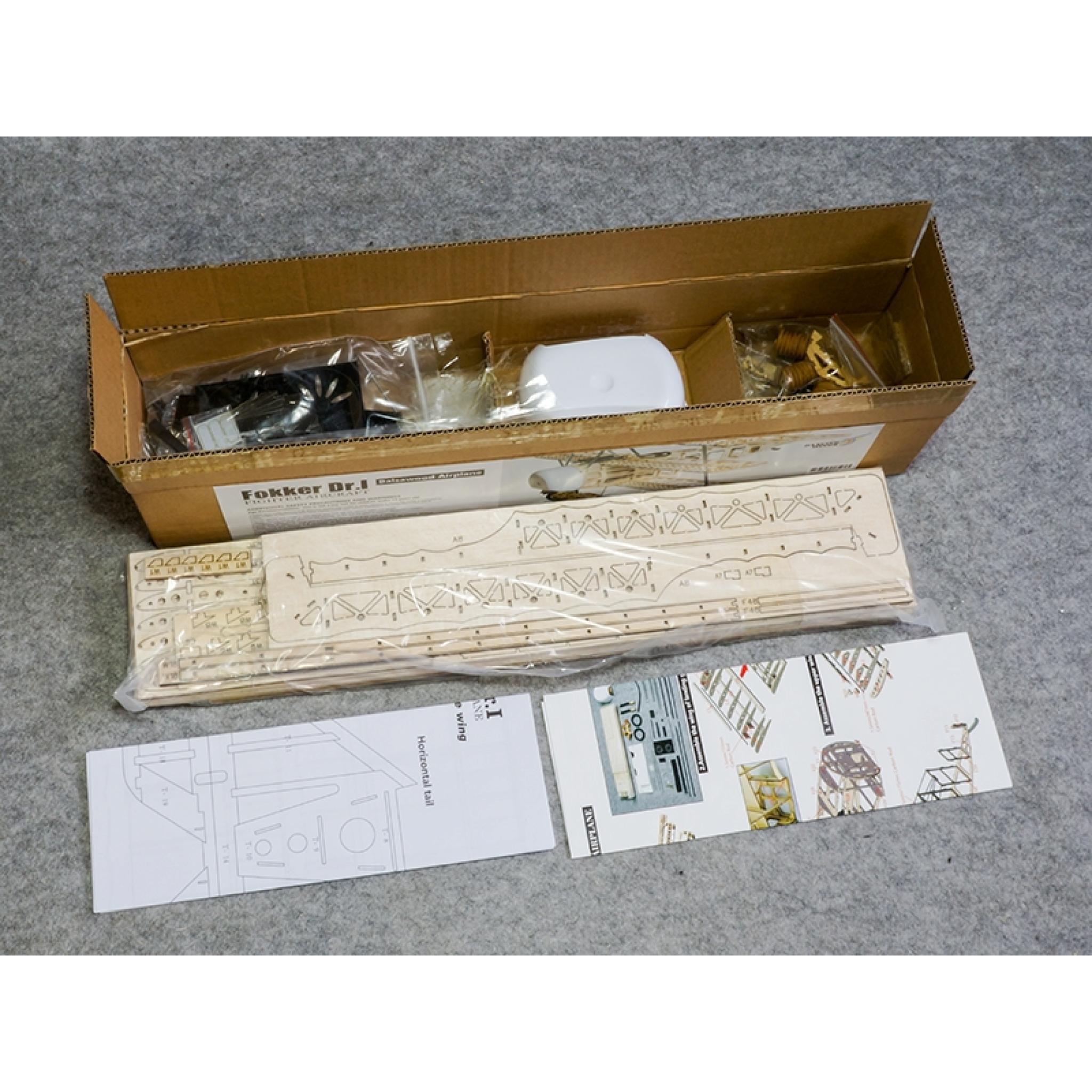 Dw Fokker Dr1 Triplane Balsa Kit With Motor & Esc 770Mm Wingspan S1703 ...