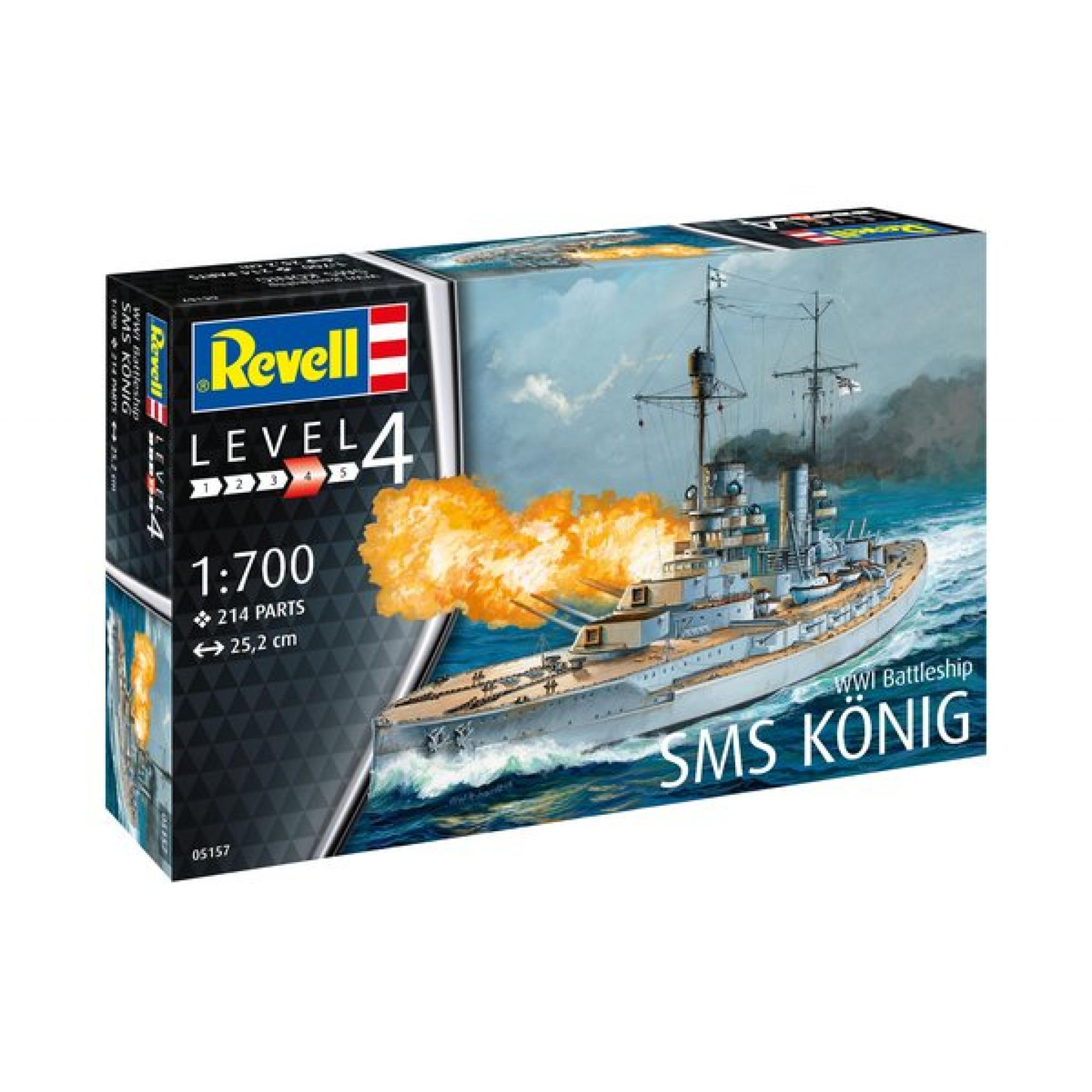 05157 Sms Konig Ww1 Battleship 1:700 Revell | Addlestone Models